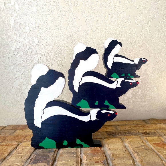 Accents | 3 Wooden Skunks | Poshmark